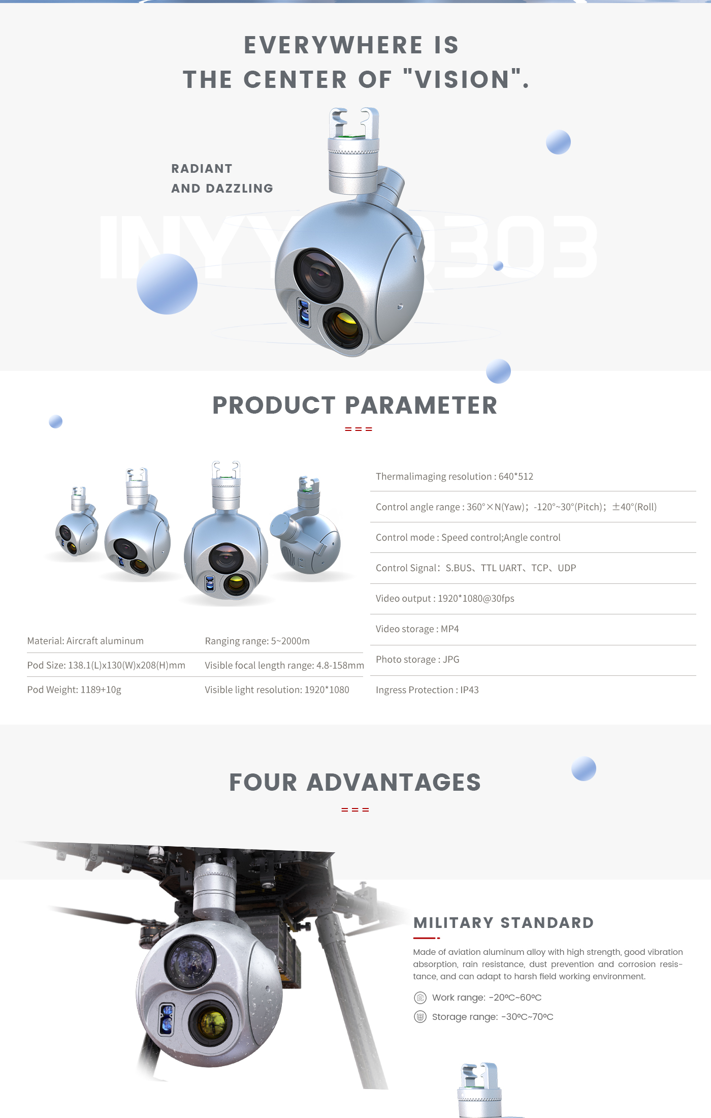 INYYO Q303_Three Sensor Pod_Products_ZINGTO Avigation Technology Co., Ltd